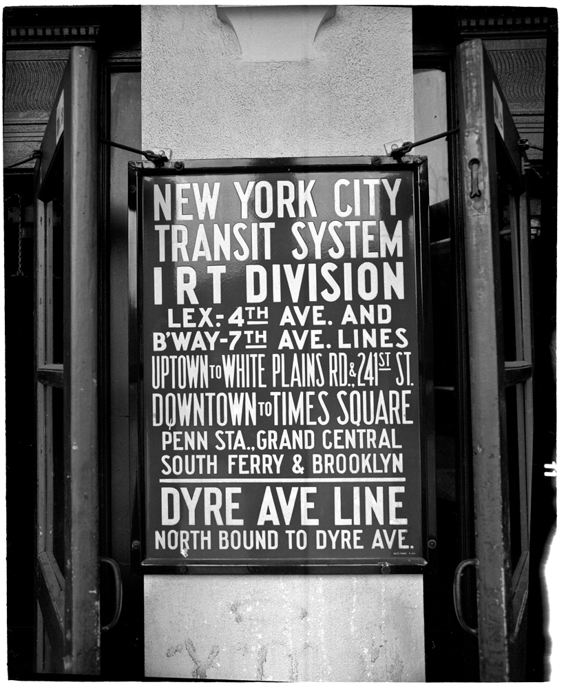 “Subway Sign” The Bronx 1986 – Black and White Street Photographs of ...